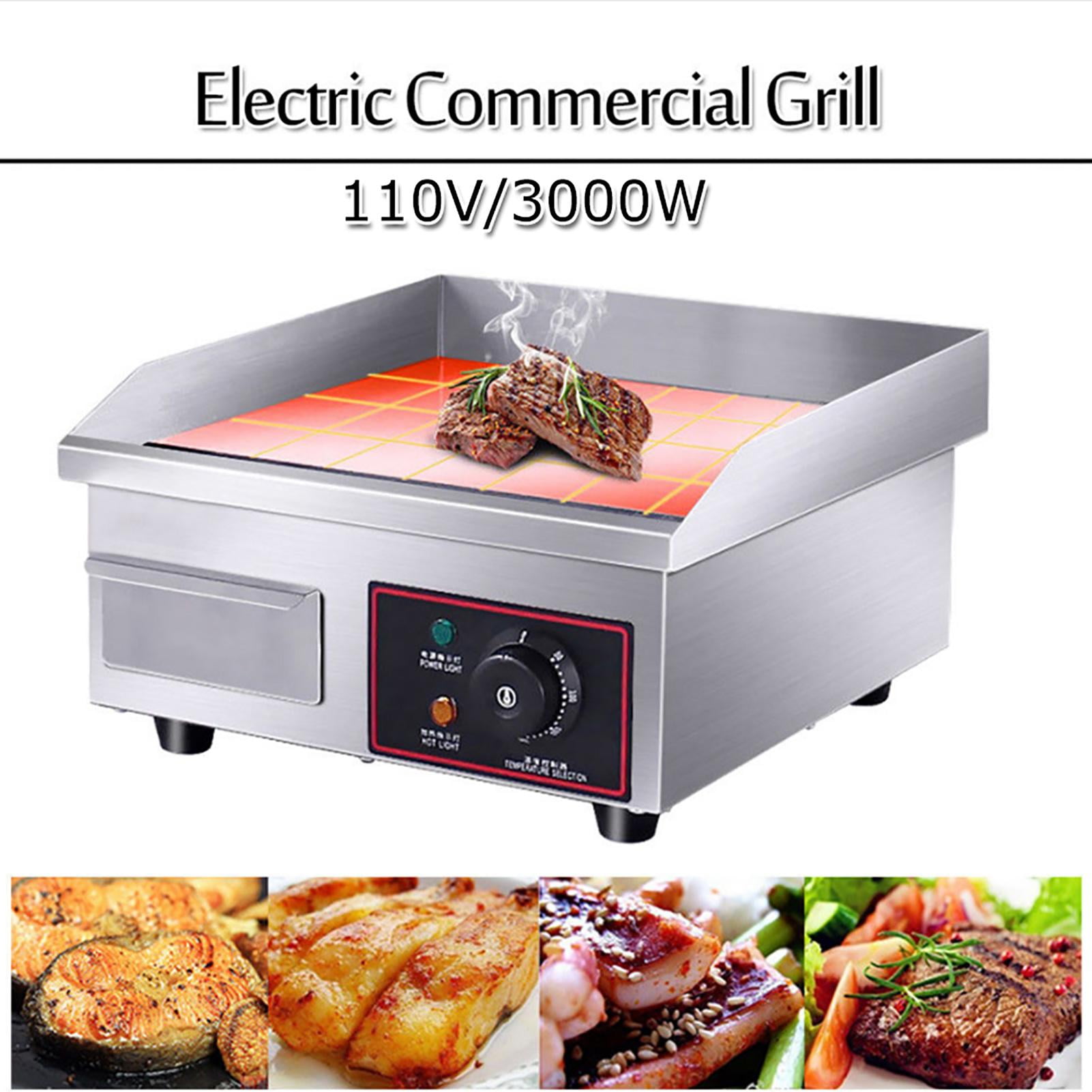Stainless Steel Electric Griddle Countertop Hot Plate Commercial BBQ ...
