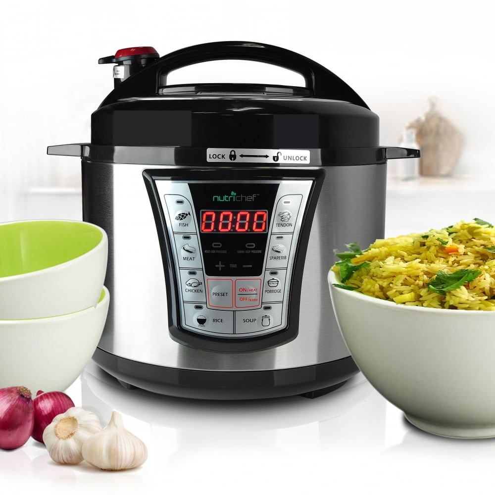 Stainless Steel Electric Pressure Cooker - 5 Quart Programmable Digital ...
