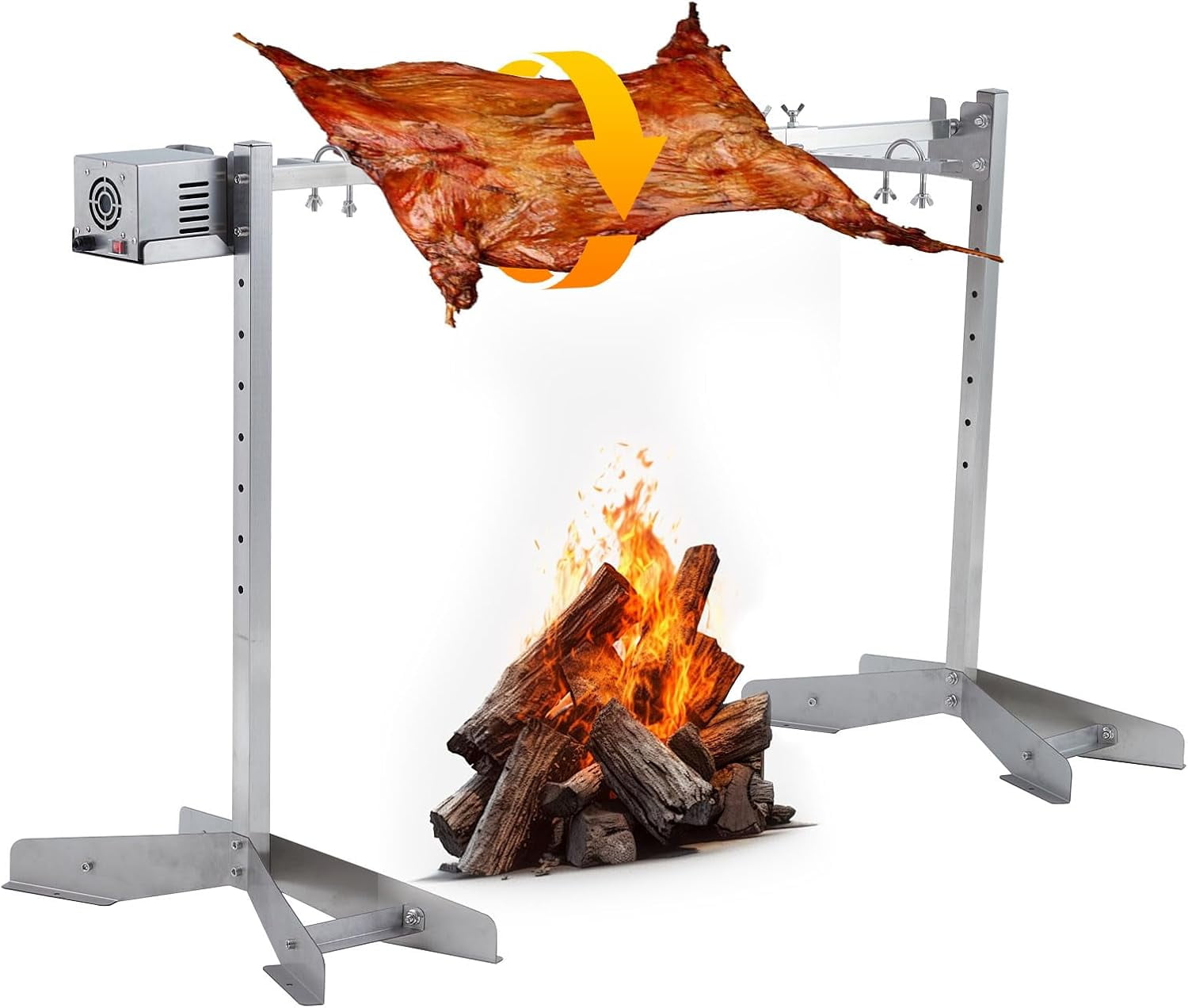 Stainless Steel Electric Rotisserie Grill Kit, 46in 132LB Capacity BBQ ...