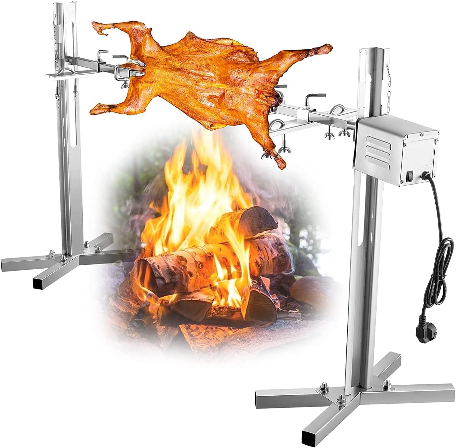Stainless Steel Electric Rotisserie Grill Kit - Pig Spit with Motor ...