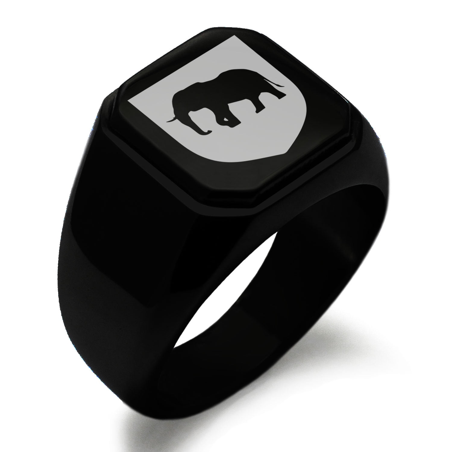 Tioneer Stainless Steel Elephant Strength Coat of Arms Shield Engraved ...