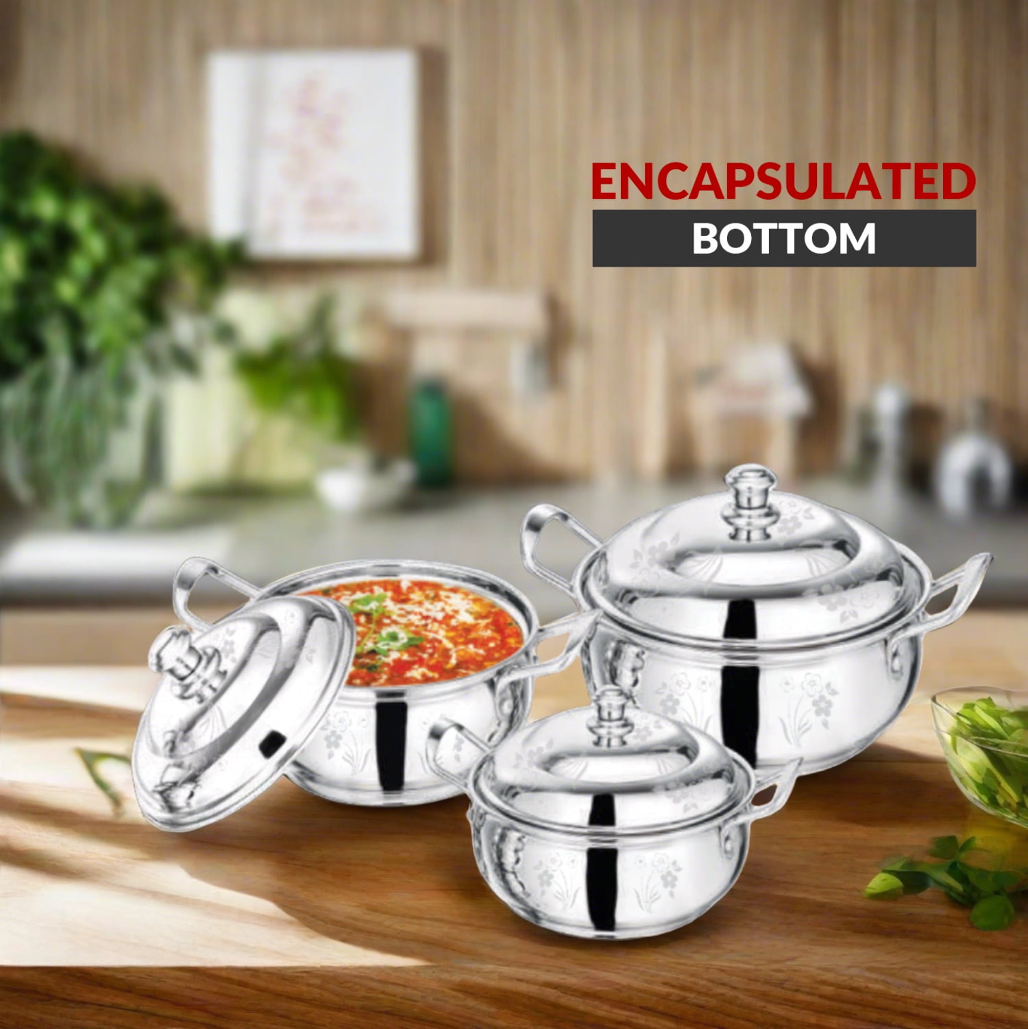 Stainless Steel Encapsulated Bottom Harmony Handi (Plain and Laser ...