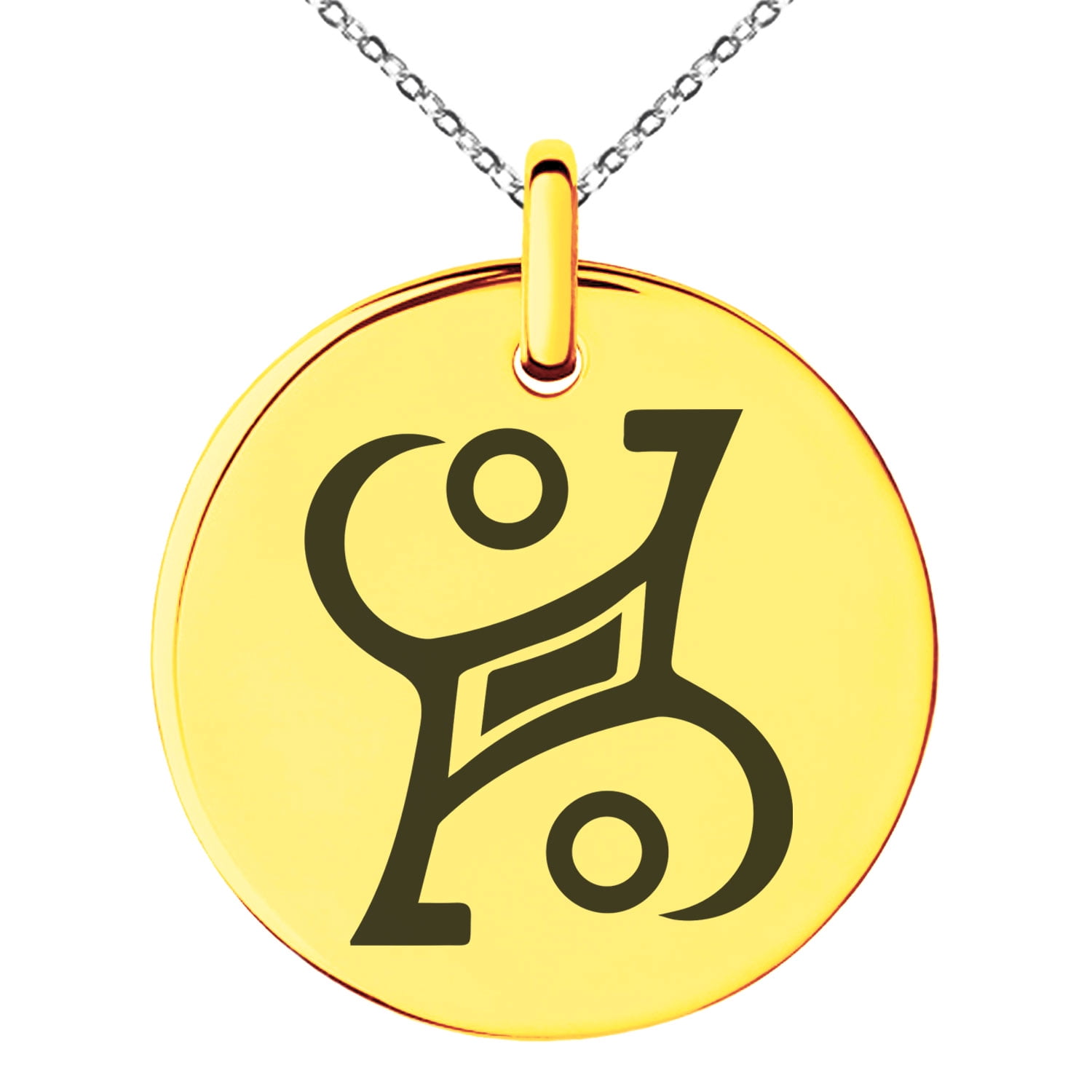 Tioneer Stainless Steel Enchanting Magic Rune Engraved Small Medallion ...