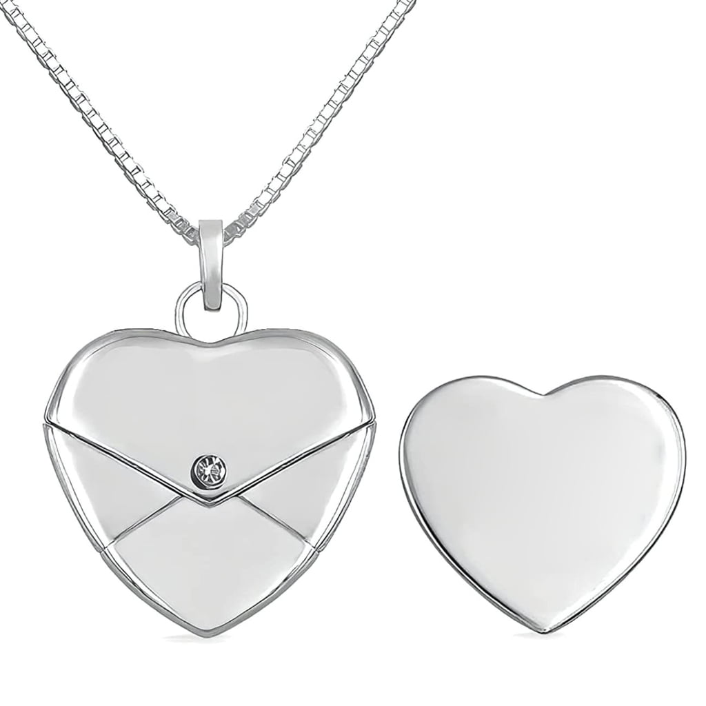 Stainless Steel Engravable Heart Envelope Locket Heart Envelope ...
