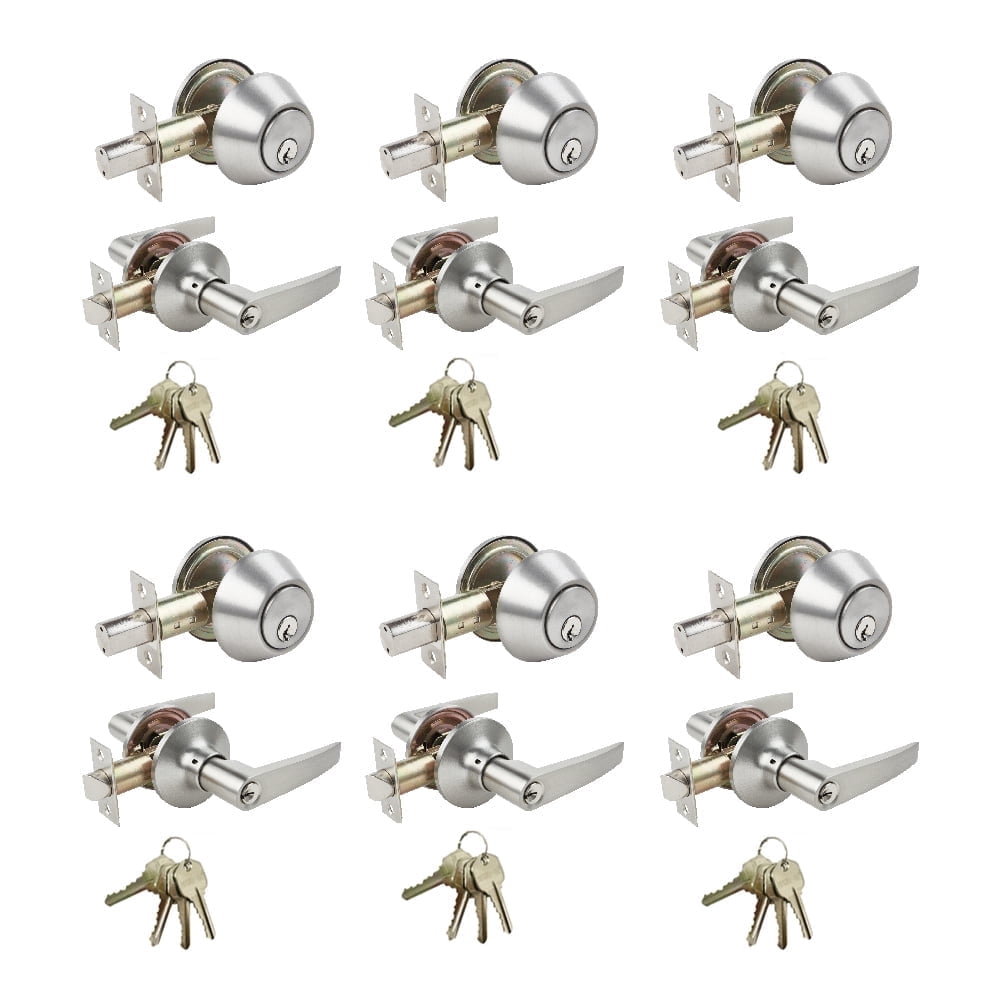 Premier Lock Stainless Steel Entry Door Lever Combo Lock Set with ...