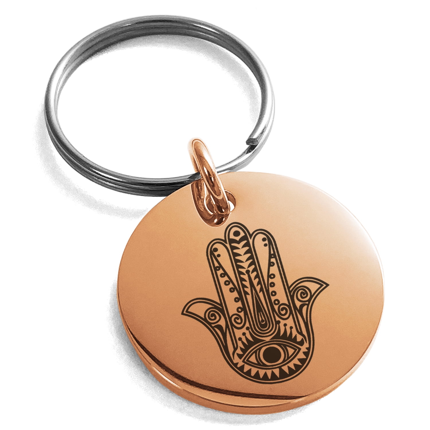 Tioneer Stainless Steel Evil Eye Hamsa Hand of Fatima Engraved Small ...