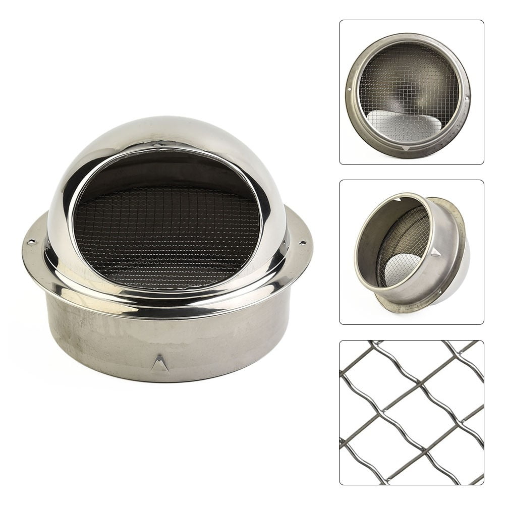 Stainless Steel Exhaust Cap Rain Cap Wall Vent Outlet Air Vent Grille ...