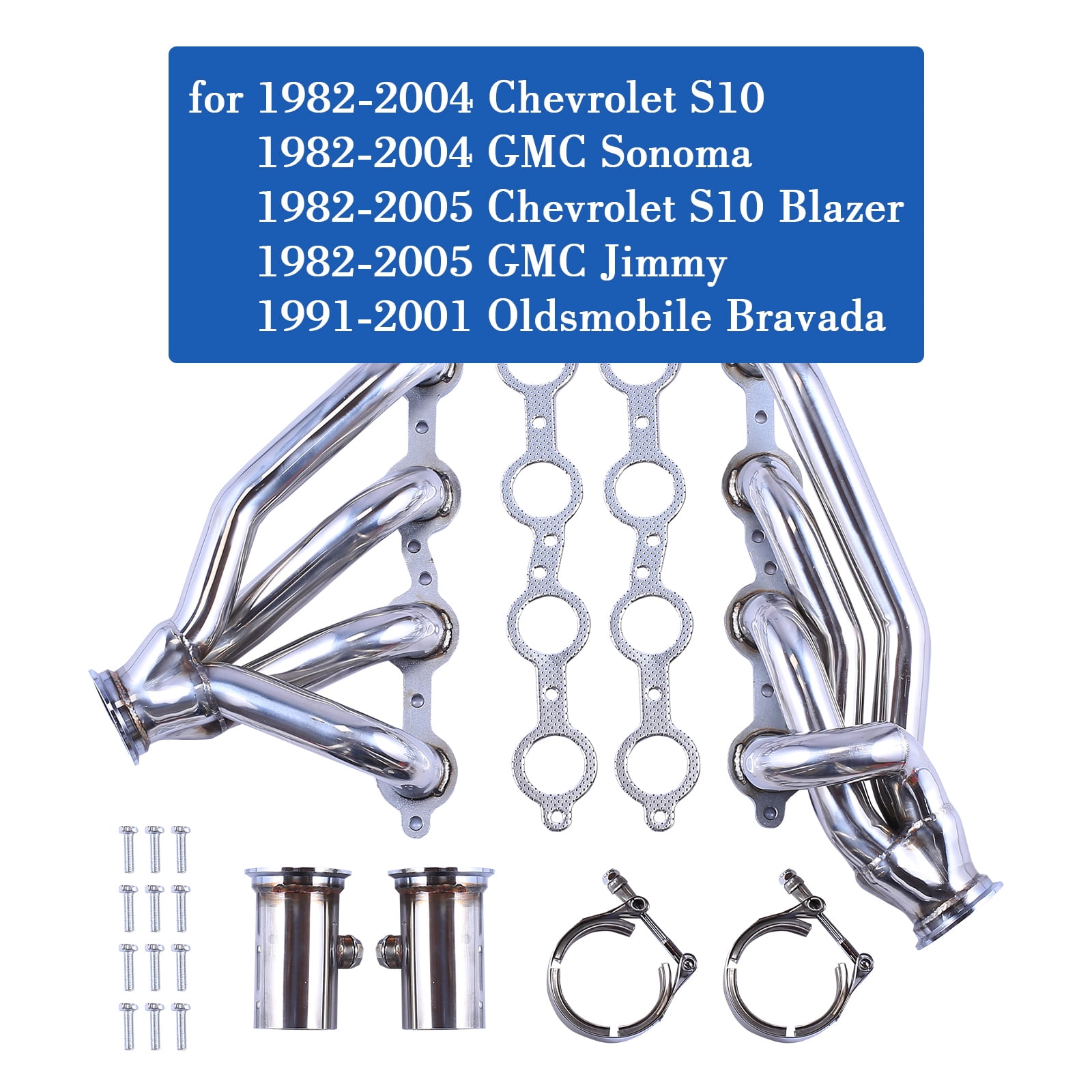 Stainless Steel Exhaust Header for LS Swap S10 LS1 LS2 LS3 LS6 Bel Air ...