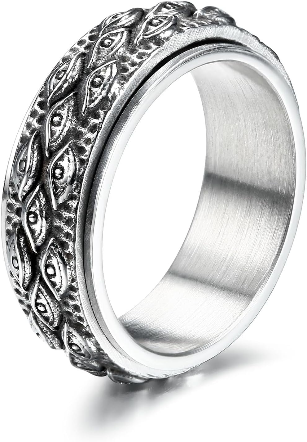 Stainless Steel Eye of Providence Spinner Ring for Men Women Black Gold ...
