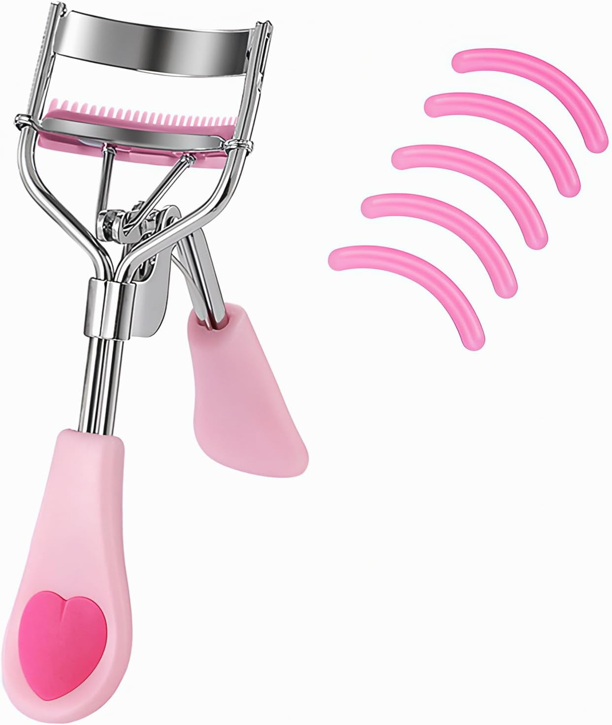 Stainless Steel Eyelash Curler with Built-in Comb Pinch Pain-Free ...