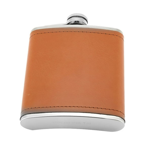 Stainless Steel Faux Leather Wrapped Hip Flask Portable Wine Bottles ...