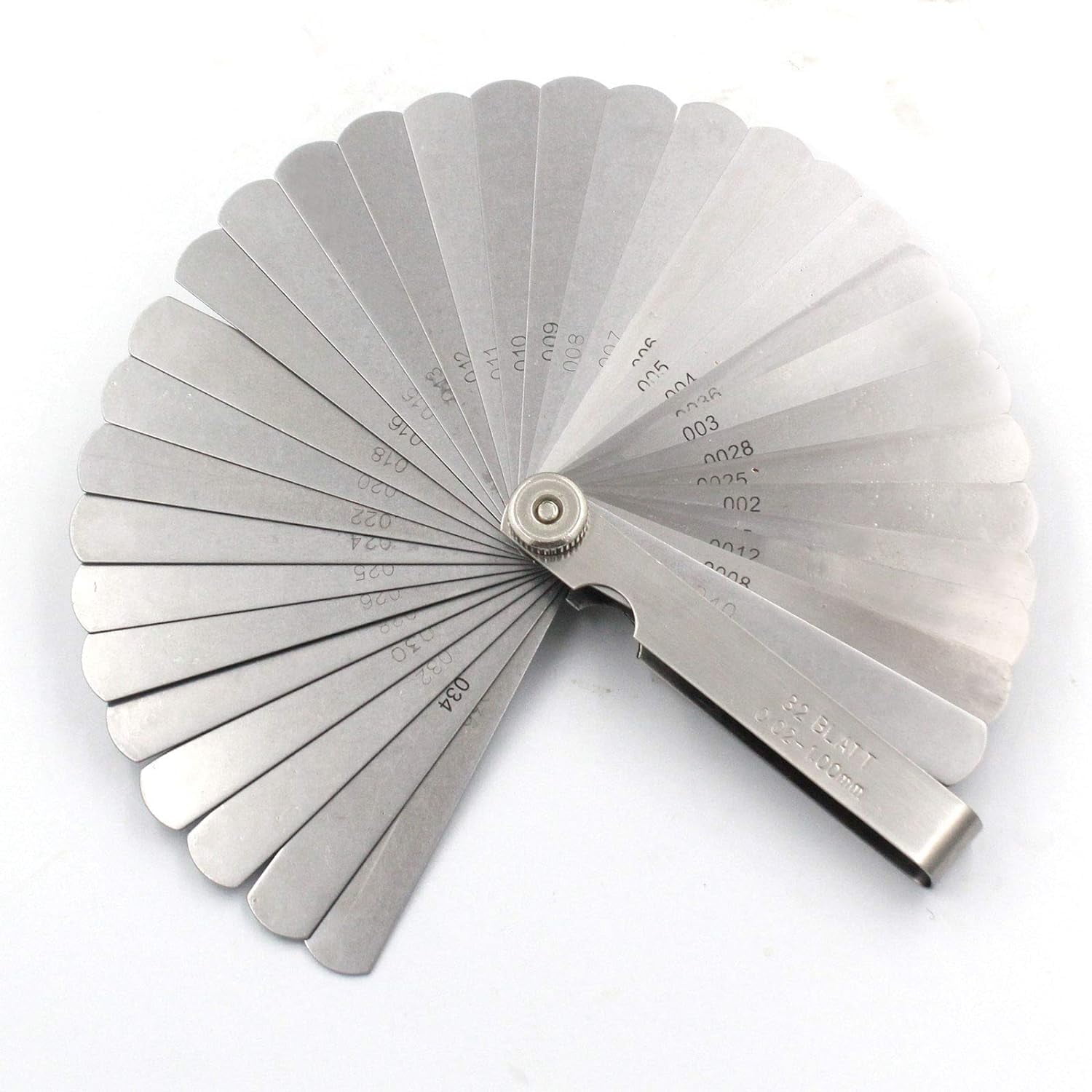 Stainless Steel Feeler Gauge - 32-Piece Blade Tool for Measuring Gap ...