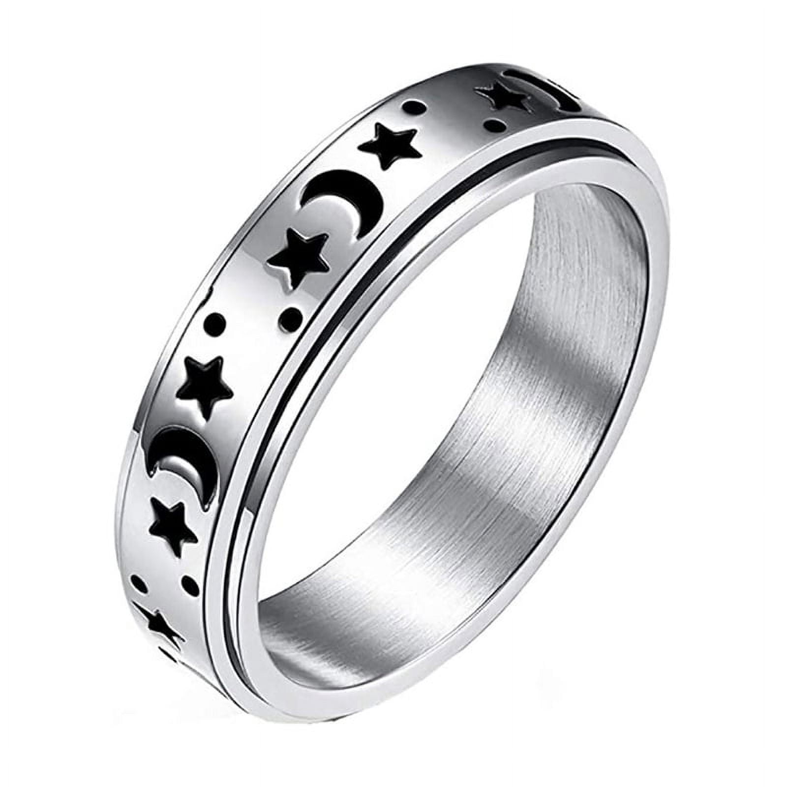 Stainless Steel Fidget Anxiety Ring for Women Men Fidget Spinner Stress ...