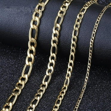 18K Real Gold Plated Stainless Steel Box Chain Necklace, 1.0mm Width ...