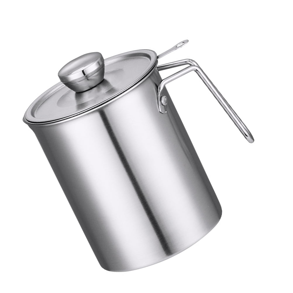 Raindrops Stainless Steel Oil Strainer Pot 2pcs Oil Storage Container ...