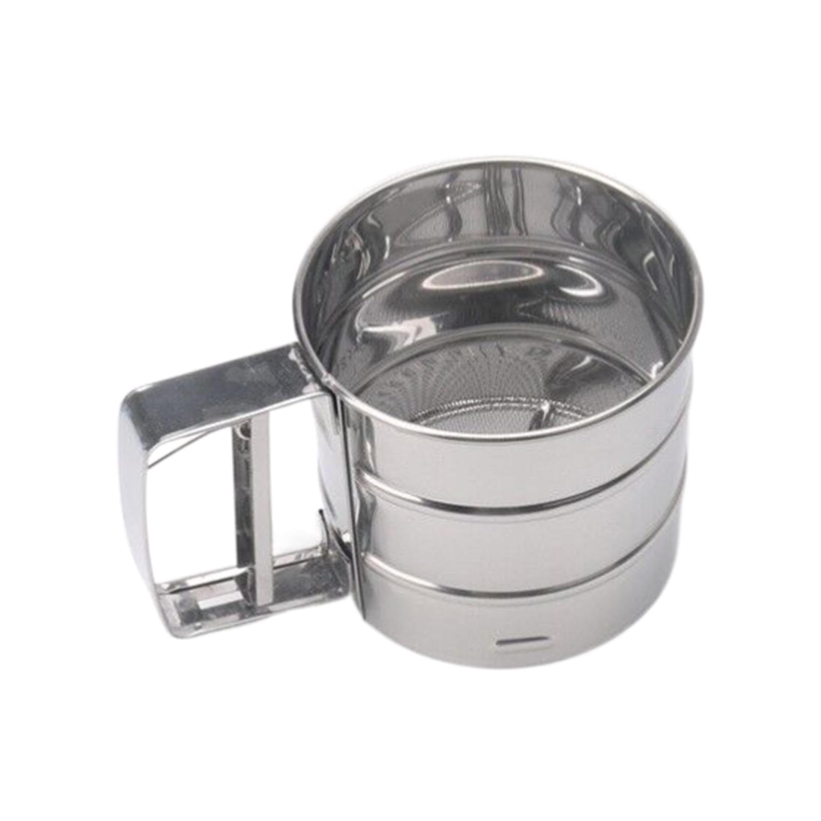 Stainless Steel Fine Mesh Flour Icing Hand Shaker Mesh Layer Flat ...