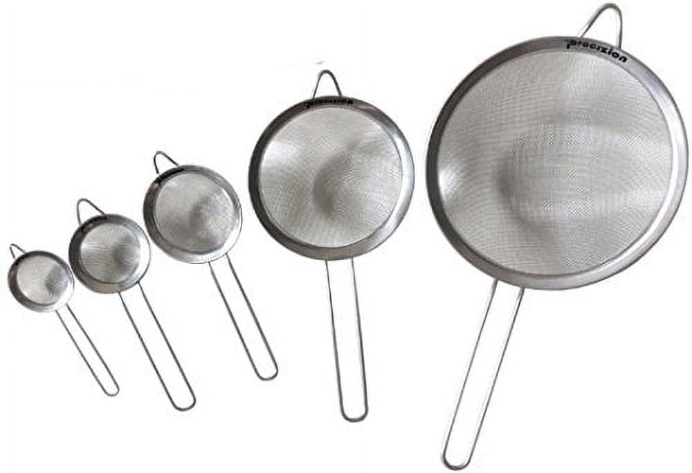Stainless Steel Fine Mesh Micro-Perforated Strainers Set of 5 All ...