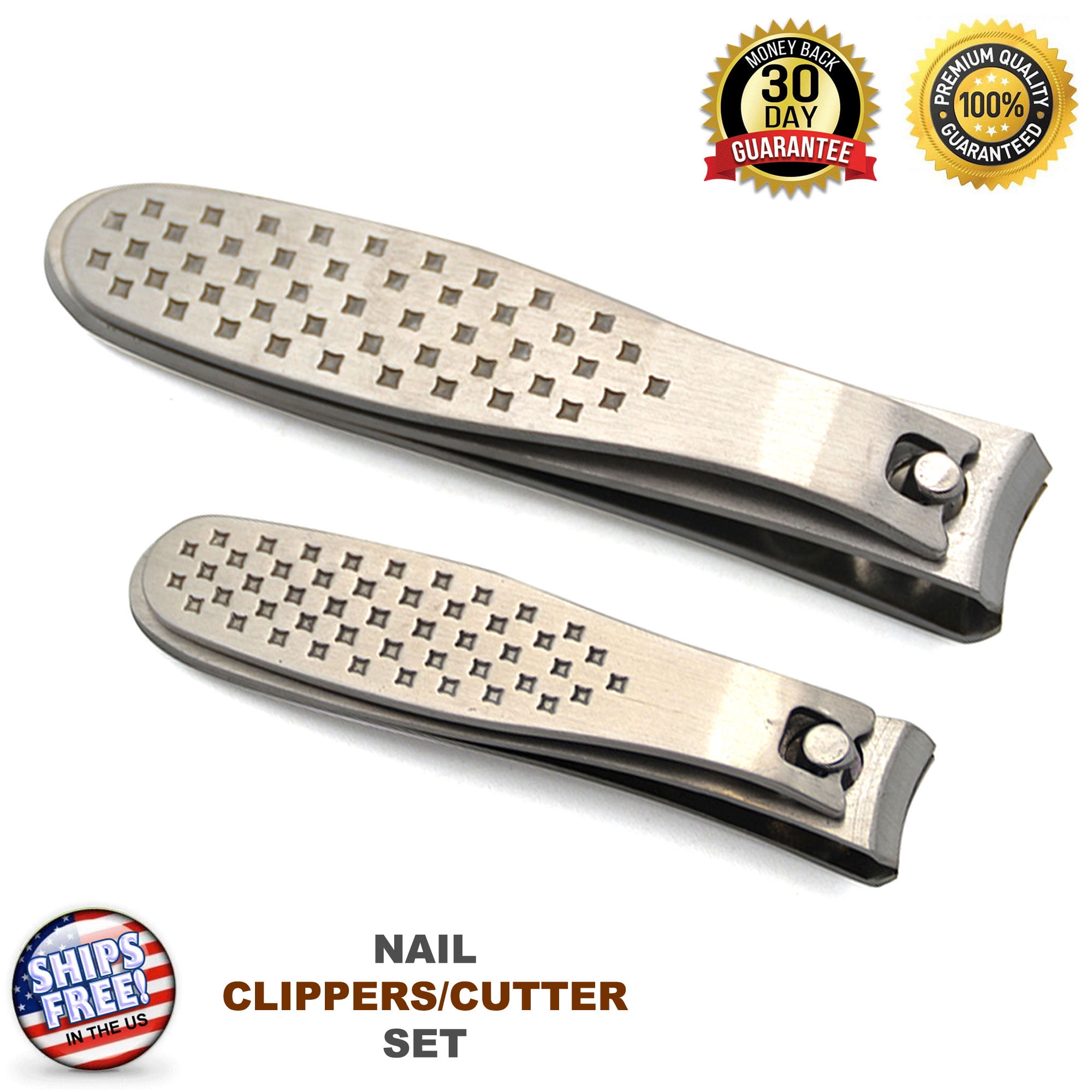Stainless Steel Fingernails Cutter Trimmer Toe Nail Clippers Set 2 Pc ...