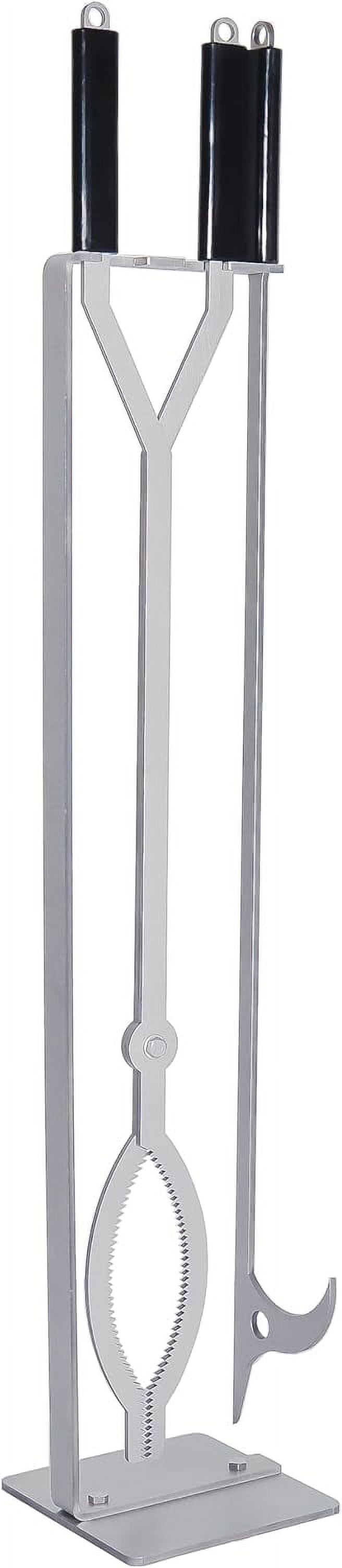 Stainless Steel Fire Pit Tools Set with 40" Fire Poker and Log Tongs ...