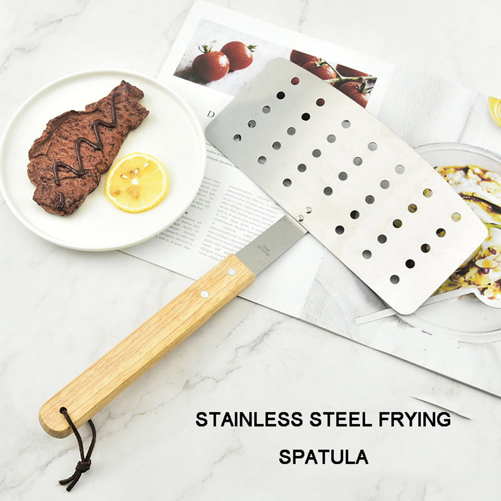 Stainless Steel Fish Spatula-Thickened & Widened Flat Bottom Flipper ...