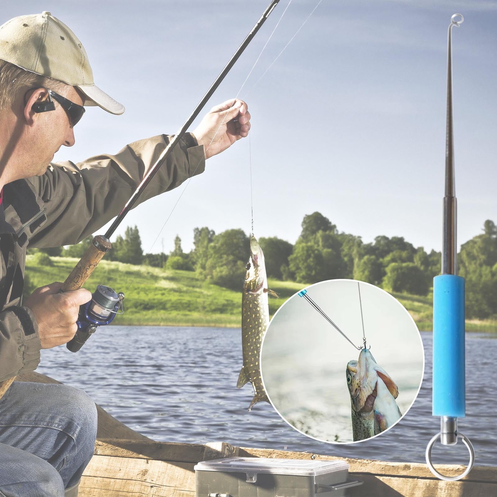 Stainless Steel Fishing Hook Remover Tool | Non-Slip Aluminum Handle ...