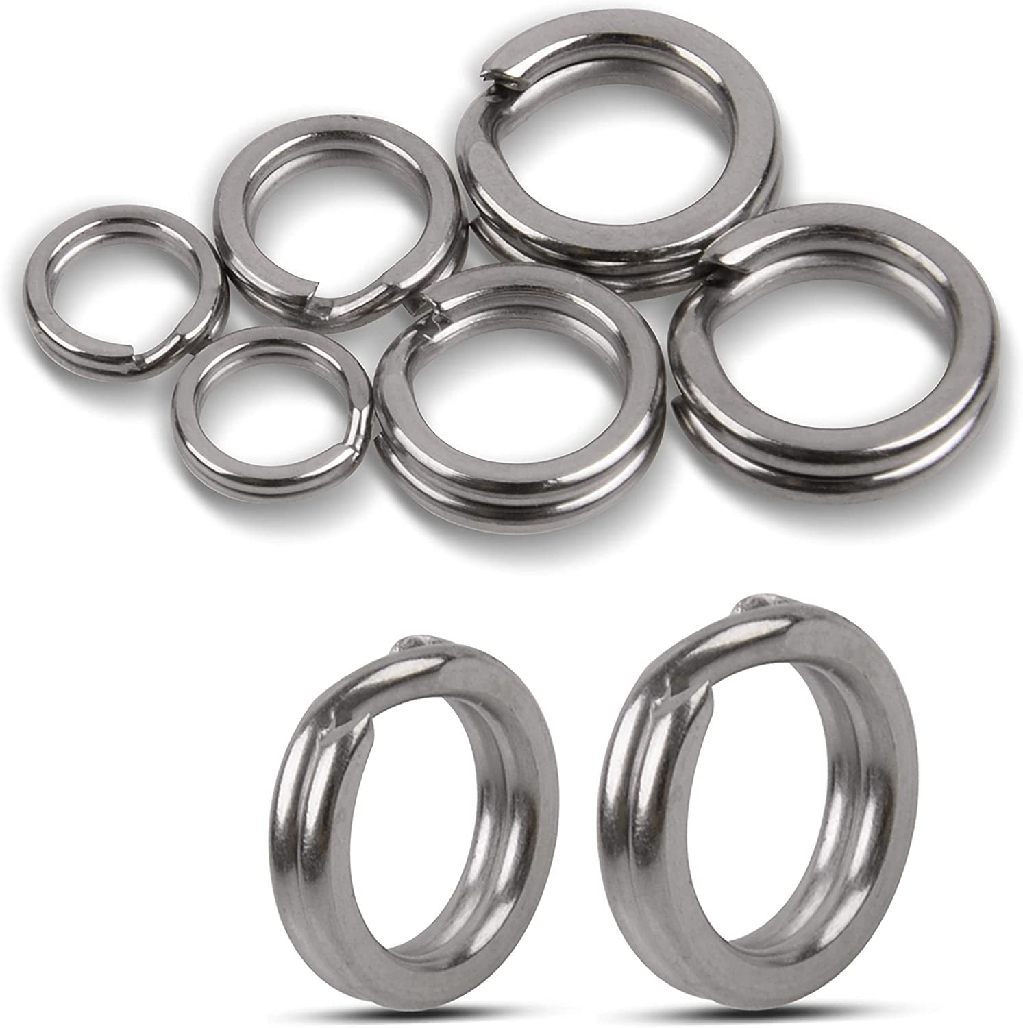Stainless Steel Fishing Split Rings, Double Flat Wire Snap Ring Heavy ...