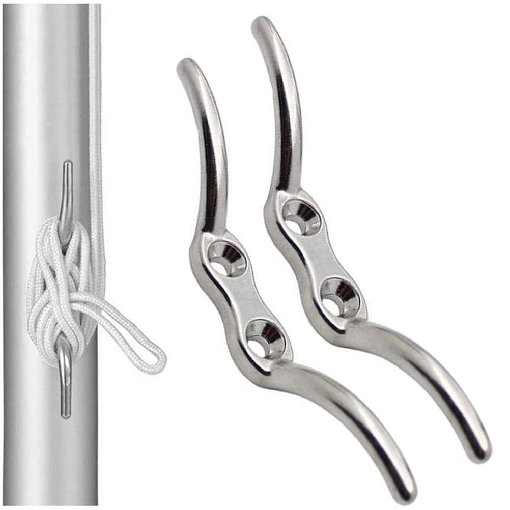 Stainless Steel Flagpole Cleat Hook Set - Durable & Multipurpose for ...
