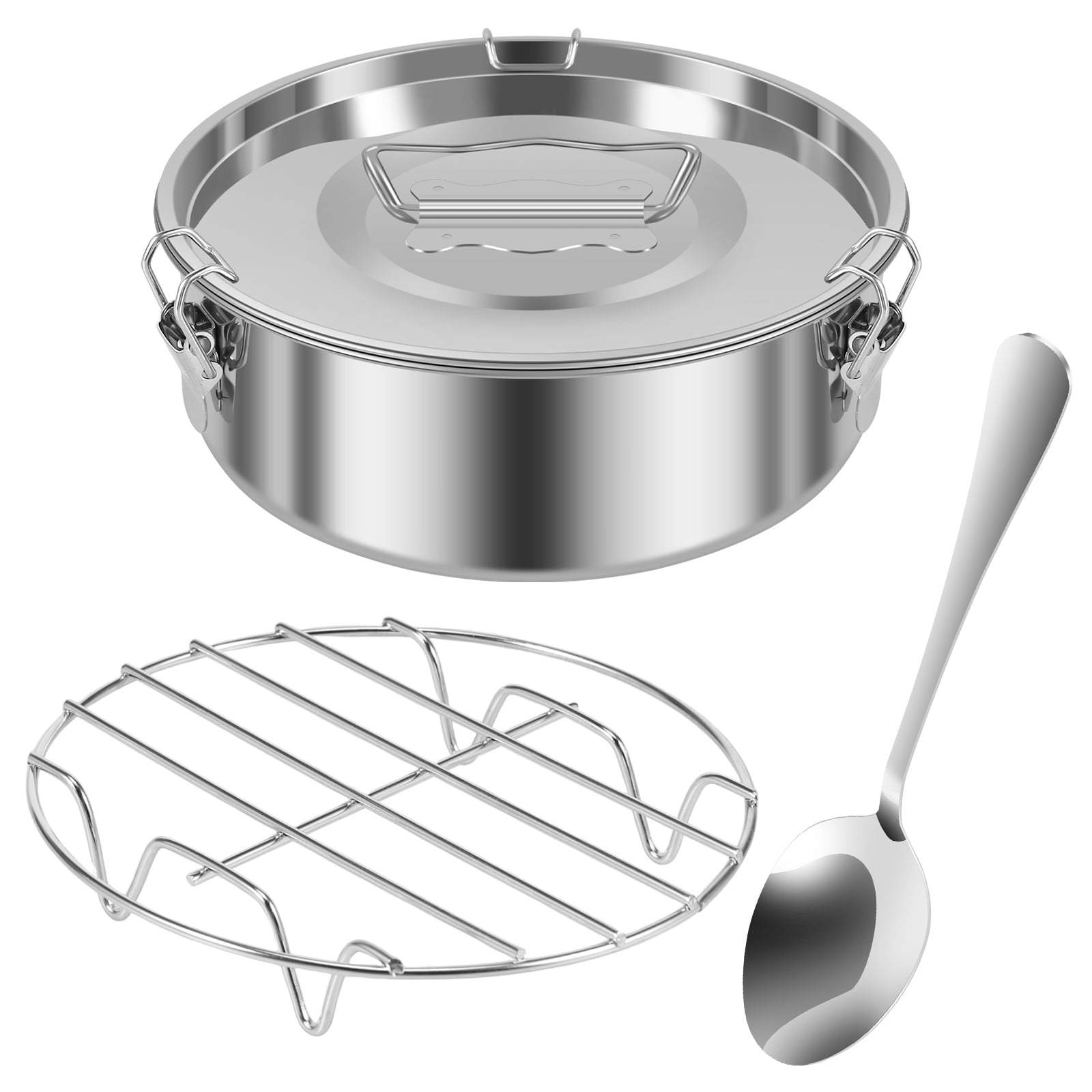 Stainless Steel Flan Mold with Lid and Handle 1.5 Quart Capacity Flan ...
