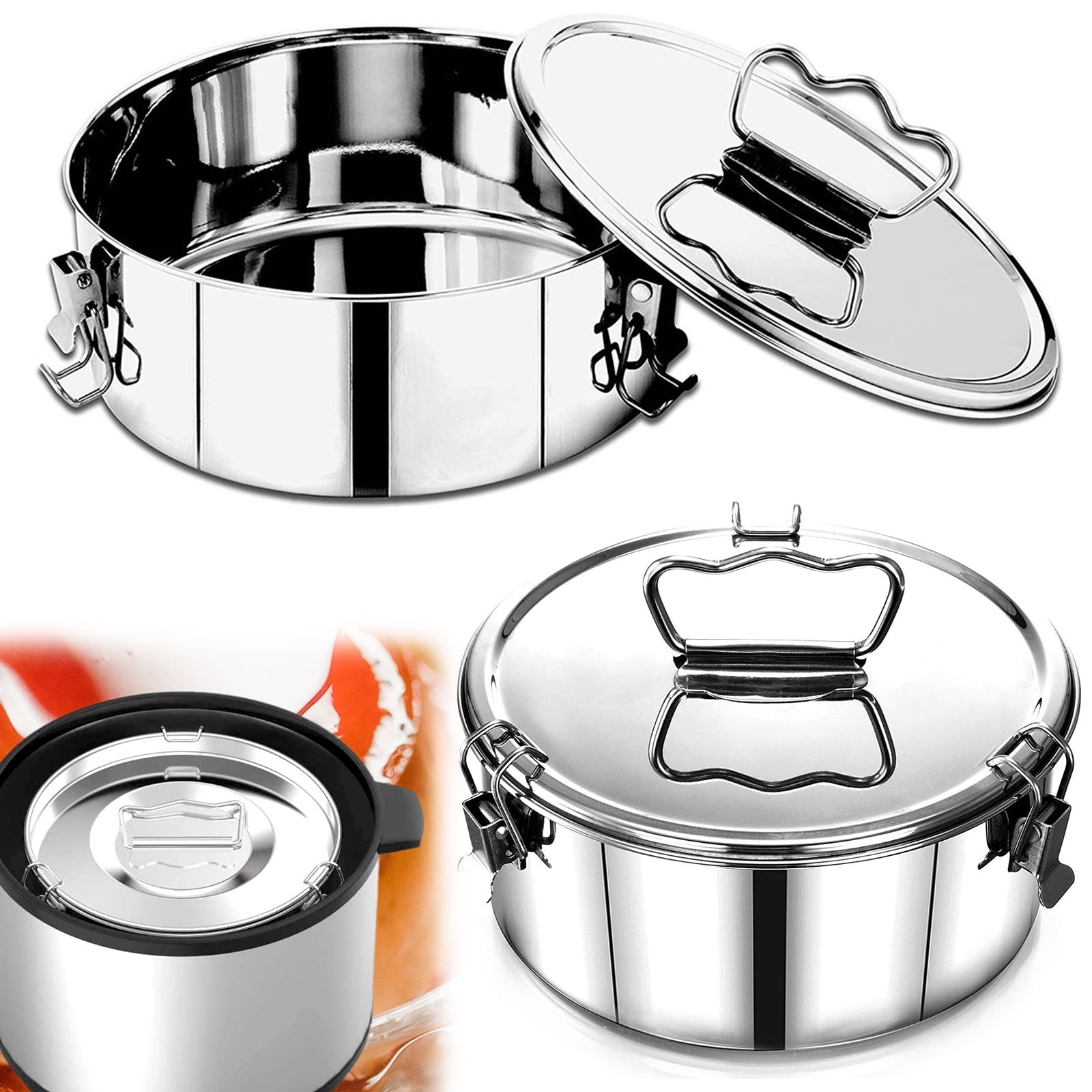 Stainless Steel Flan Pan with Rack Solid Mold Cooker Safe Flan Pan Mold ...