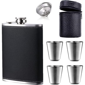 Shop Whiskey Flasks Stainless Steel & Leather