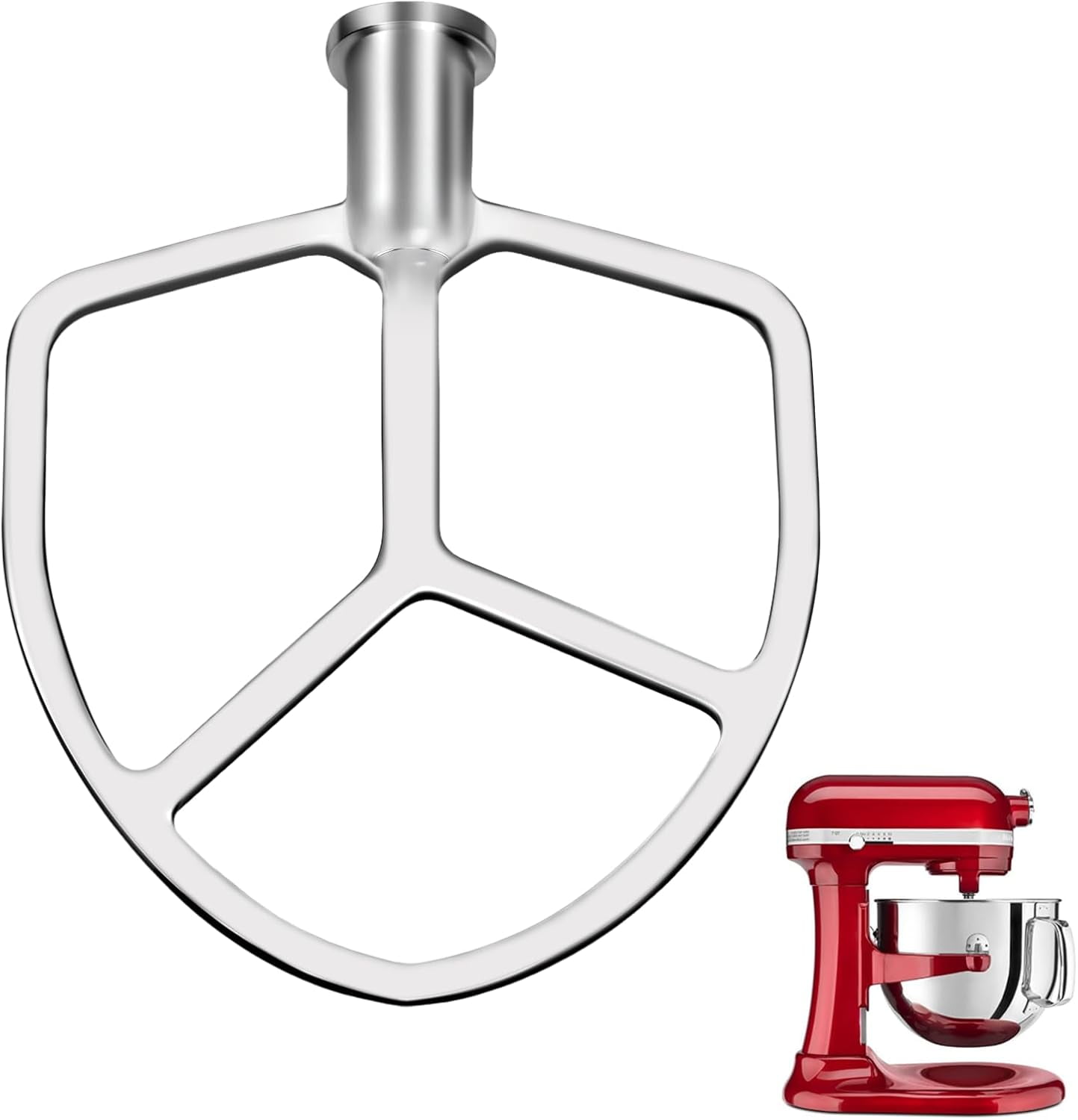 PQPO, Stainless Steel Flat Beater for KitchenAid 6 Qt Bowl-Lift ...