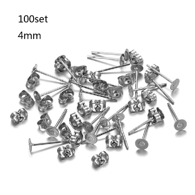 Stainless Steel Flat Pads Earring Backs Secure Hypoallergenic Secure ...