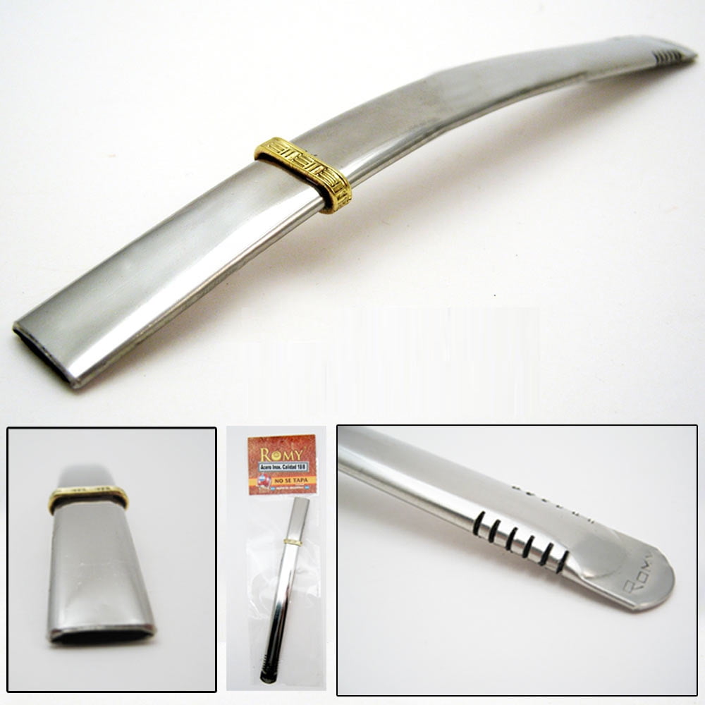 Stainless Steel Flat Straw Bombilla Filtered M24 Surgical steel ships ...
