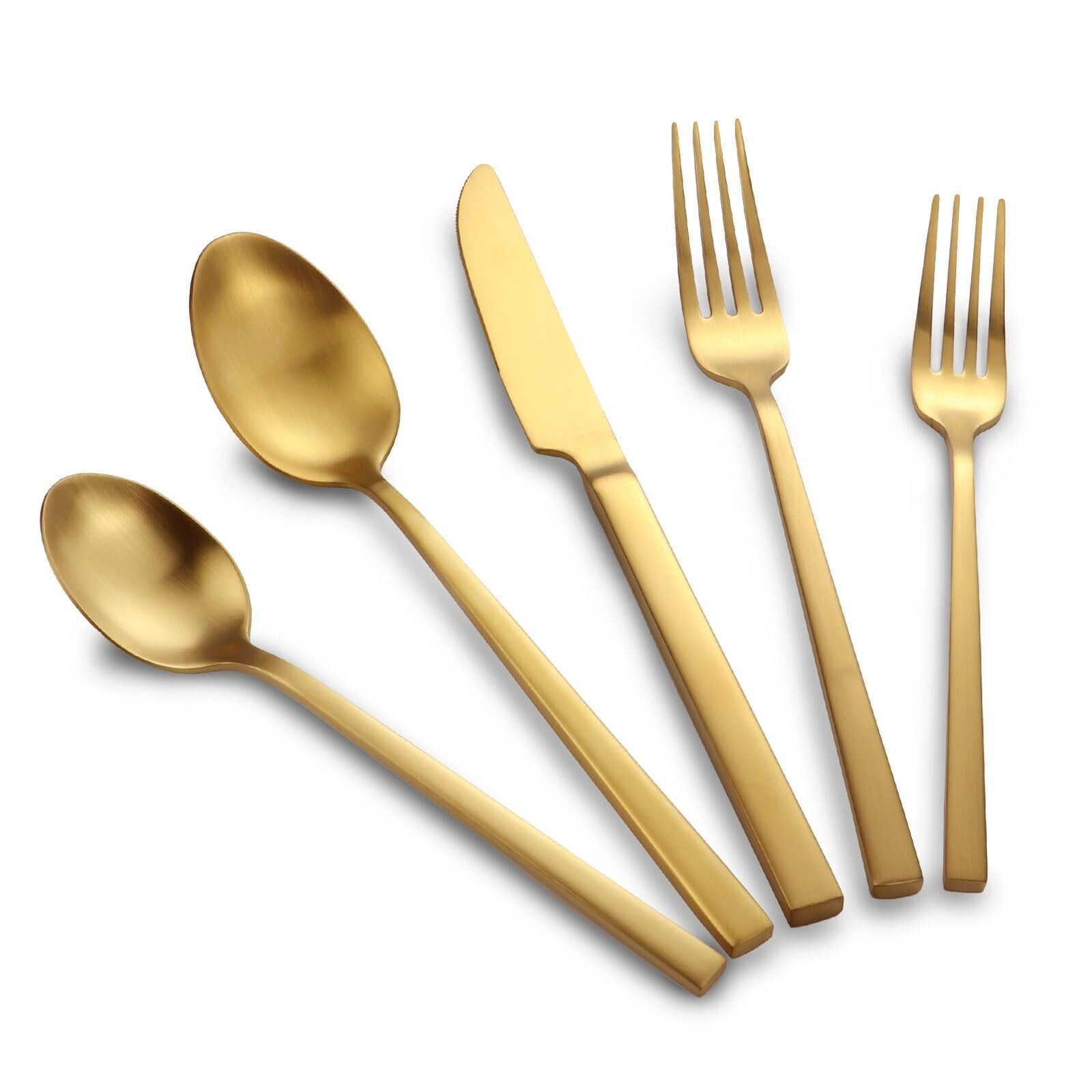 Stainless Steel Flatware Set Hand Forged 18/10 Silverware Set Cutlery ...