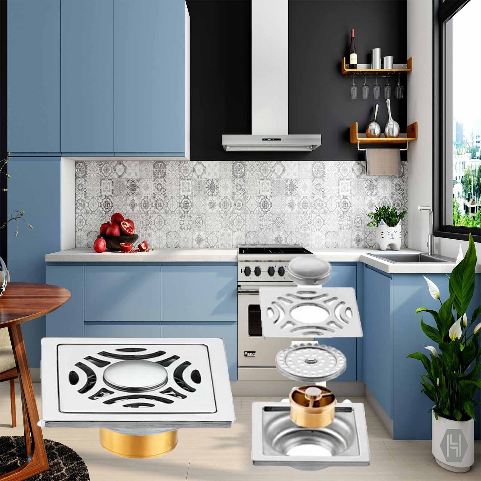 Stainless Steel Floor Drain Cover, Self-Sealing Shower Strainer, Odor ...