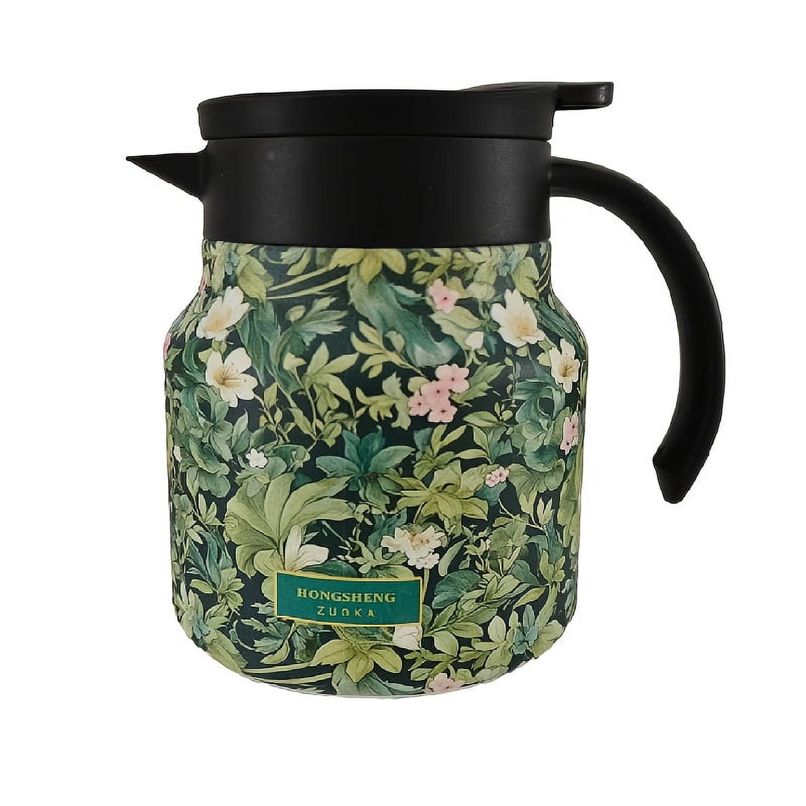 "Stainless Steel Floral Insulated Tea/Coffee Pot - 500ml, Leakproof ...