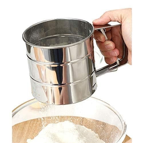 Stainless Steel Flour Sifter for Baking Double Layer Fine Mesh Baking ...