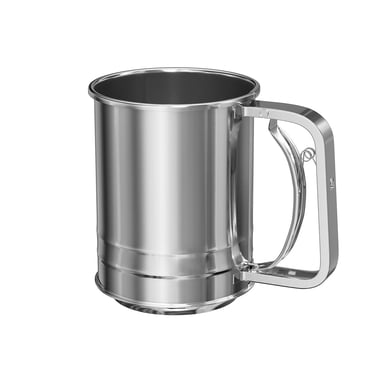 JEEXI Stainless Steel Flour Sifter, 3-Cup, Soft Grip, Double Layer Mesh ...