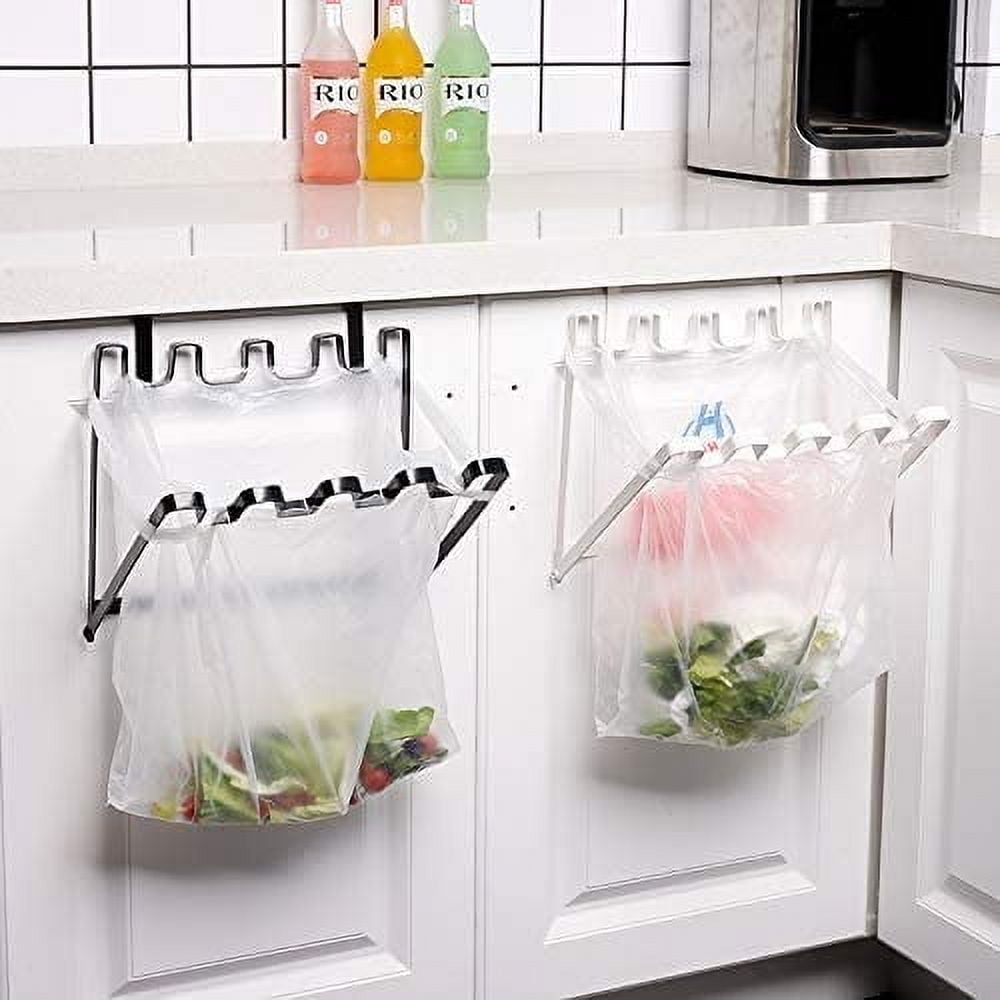 Stainless Steel Foldable Trash Rack Garbage Bag Holder Door Back Type ...