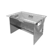 "Outsunny 28"" Large Outdoor Stainless Steel Portable Folding Charcoal BBQ Grill Set" - Walmart.com