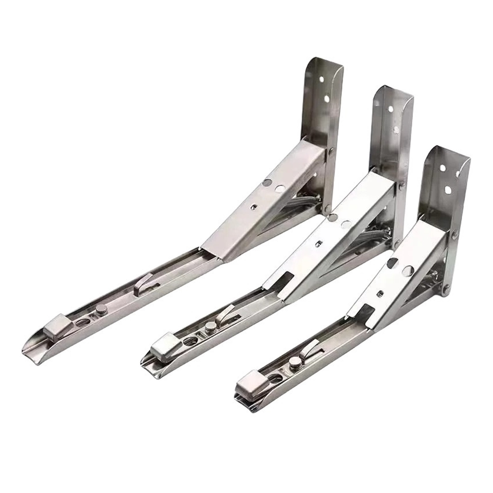Stainless Steel Folding Bracket Wall Mounted Triangle Shelf Floating ...