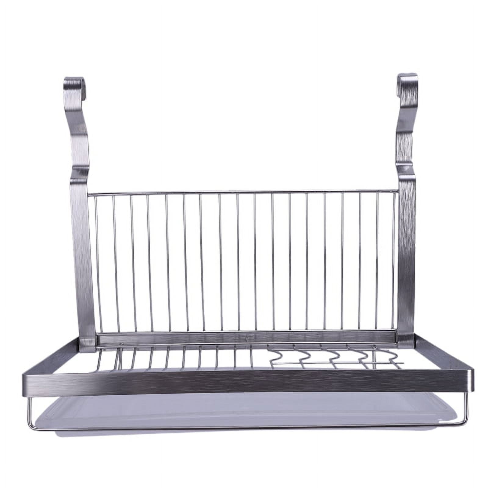 Stainless Steel Folding Hanging Dish Rack Draining Bowl Rack Plates ...