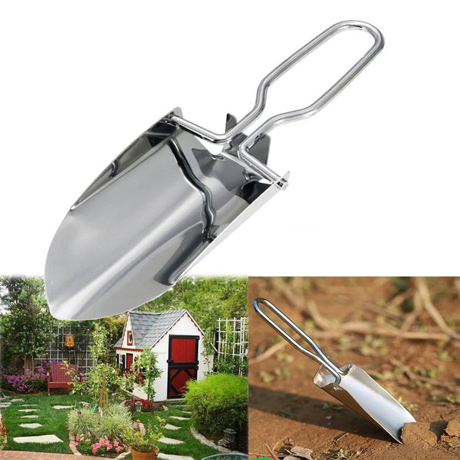 Stainless Steel Folding Shovel, Multi Function Garden Tool, Heavy Duty ...