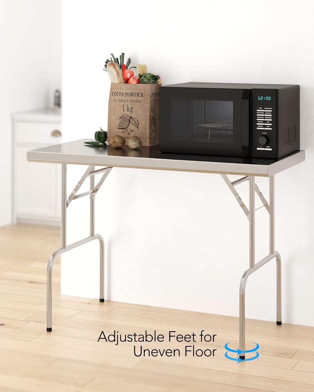 Stainless Steel Folding Table,48" x 24"/48"x30"/60"x24",NSF Commercial ...