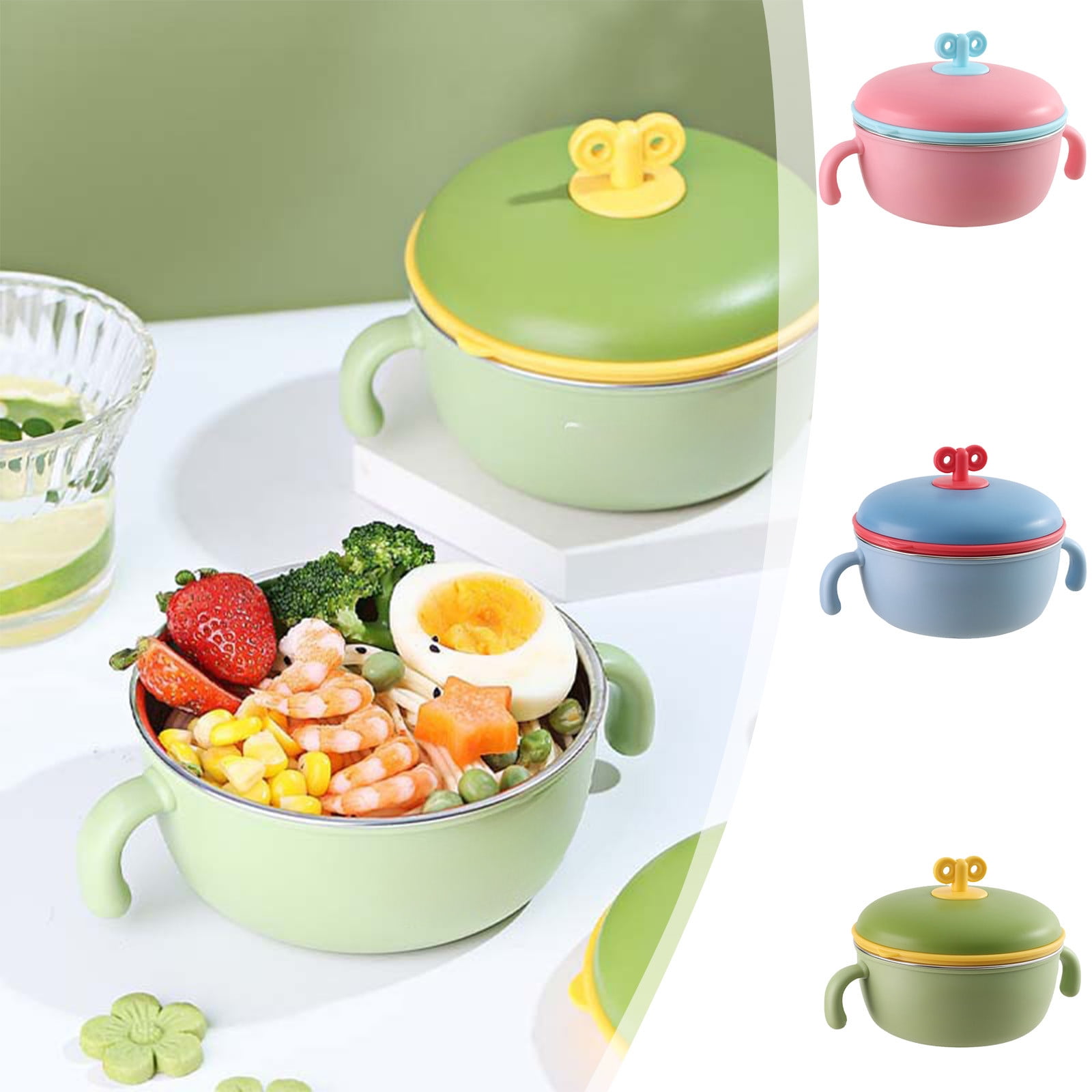 Stainless Steel Food Bowl, Childproof Insulated Design, Secure Lid ...