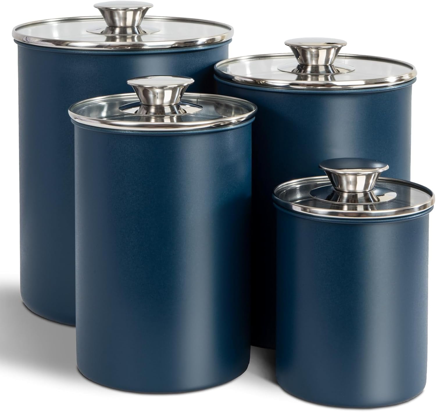 Stainless Steel Food Canister Set of 4-Piece, 16/49/85/132 Ounces ...