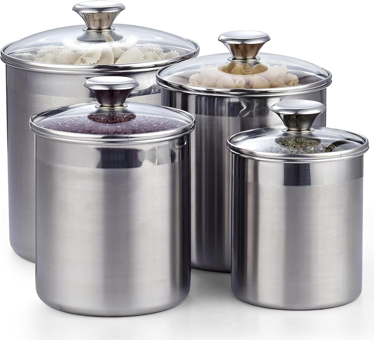 Cooks Standard Stainless Steel Food Jar Storage Canister Set Medium 4 ...
