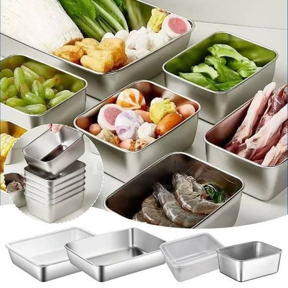 Stainless Steel Food Prep Box – Rectangular, Airtight Lid, Durable ...