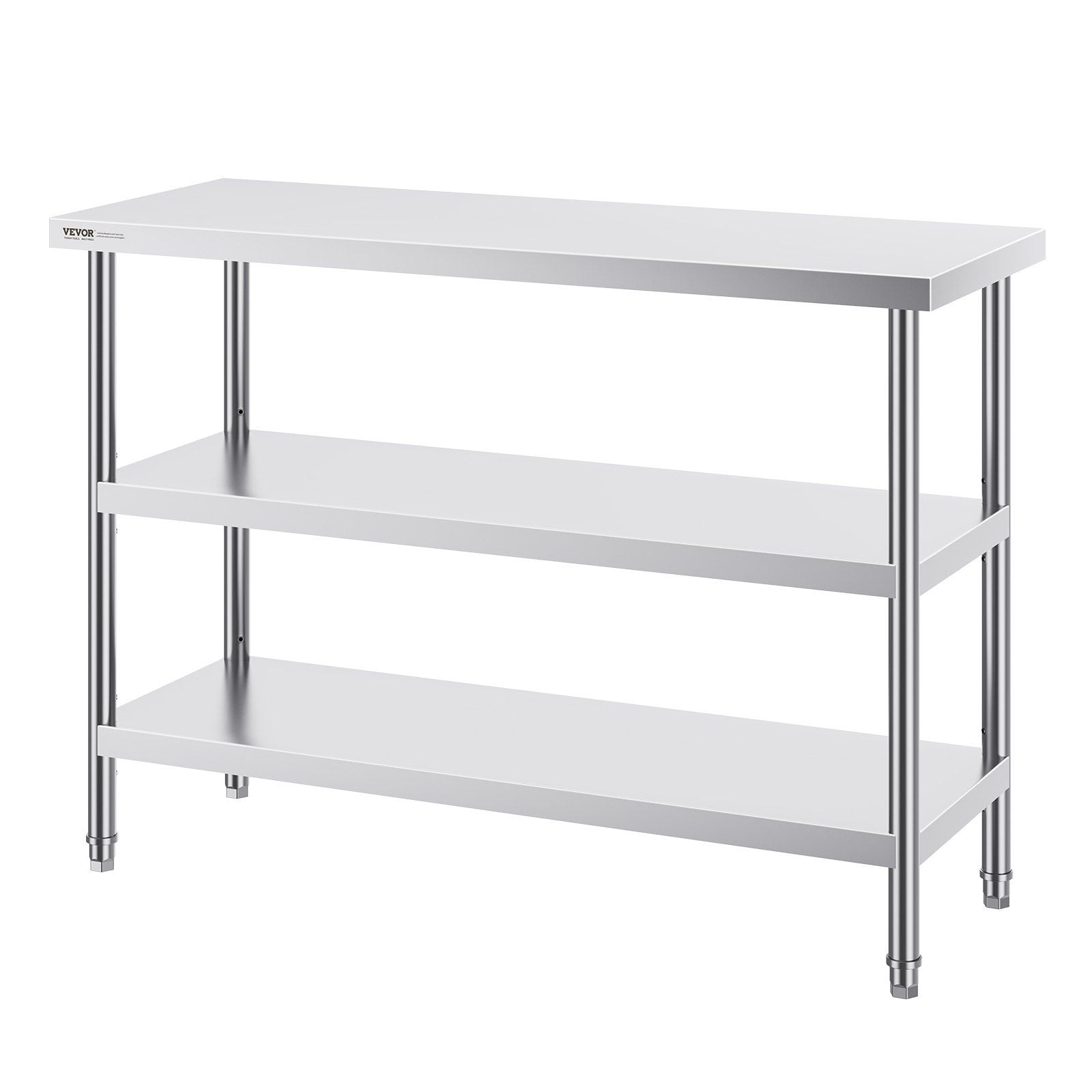 Stainless Steel Food Prep Table, 18 x 48 x 34 Inch Commercial Kitchen ...