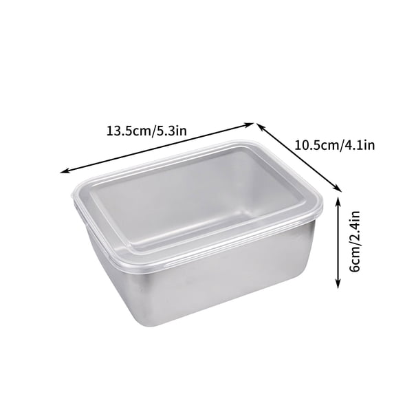 Stainless Steel Food Storage Container with Lid Rectangular Meal Prep ...
